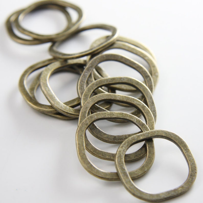 14 Pieces Antique Brass Tone Base Metal Rings-25mm | Etsy