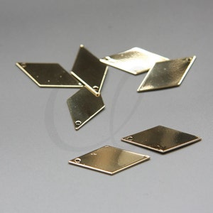 One Piece Premium Gold Plated Brass Base Diamond Shape Charm - 25 ...