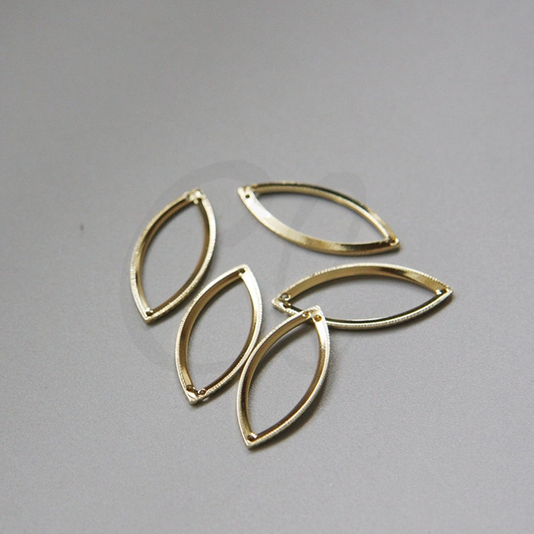 One Piece Premium Gold Plated Brass Base Charm Oval - Three Holes ...