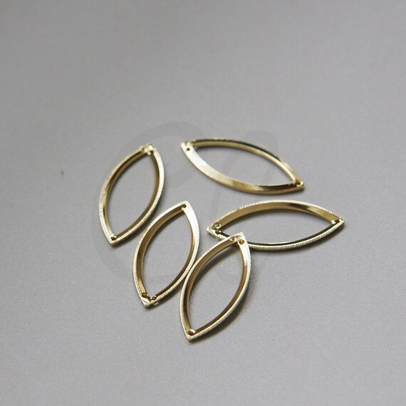 One Piece Premium Gold Plated Brass Base Charm Oval Three | Etsy