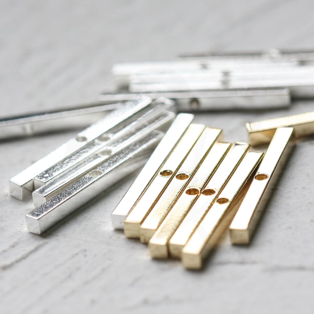 Solid Brass Rectangle Bar - Center Hole - 22x2mm (4477C) - Etsy