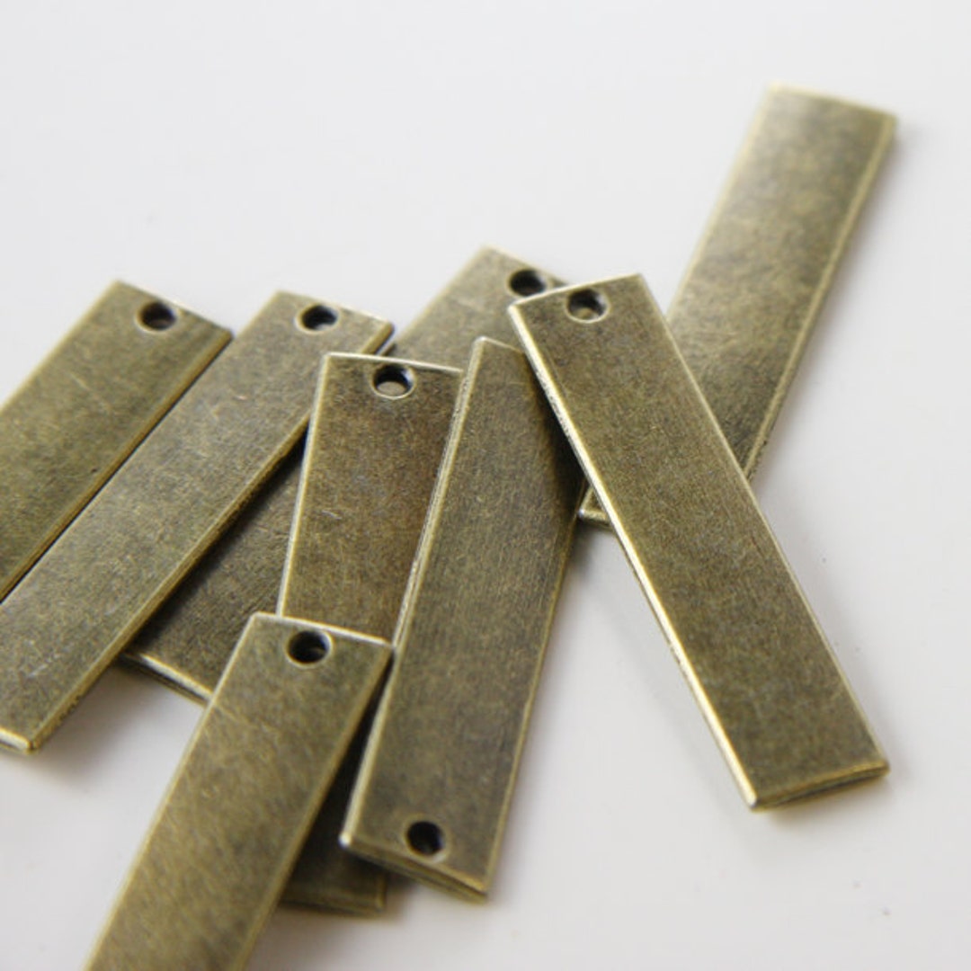 4 Pieces Antique Brass Tone Base Metal Charms-rectangle - Etsy