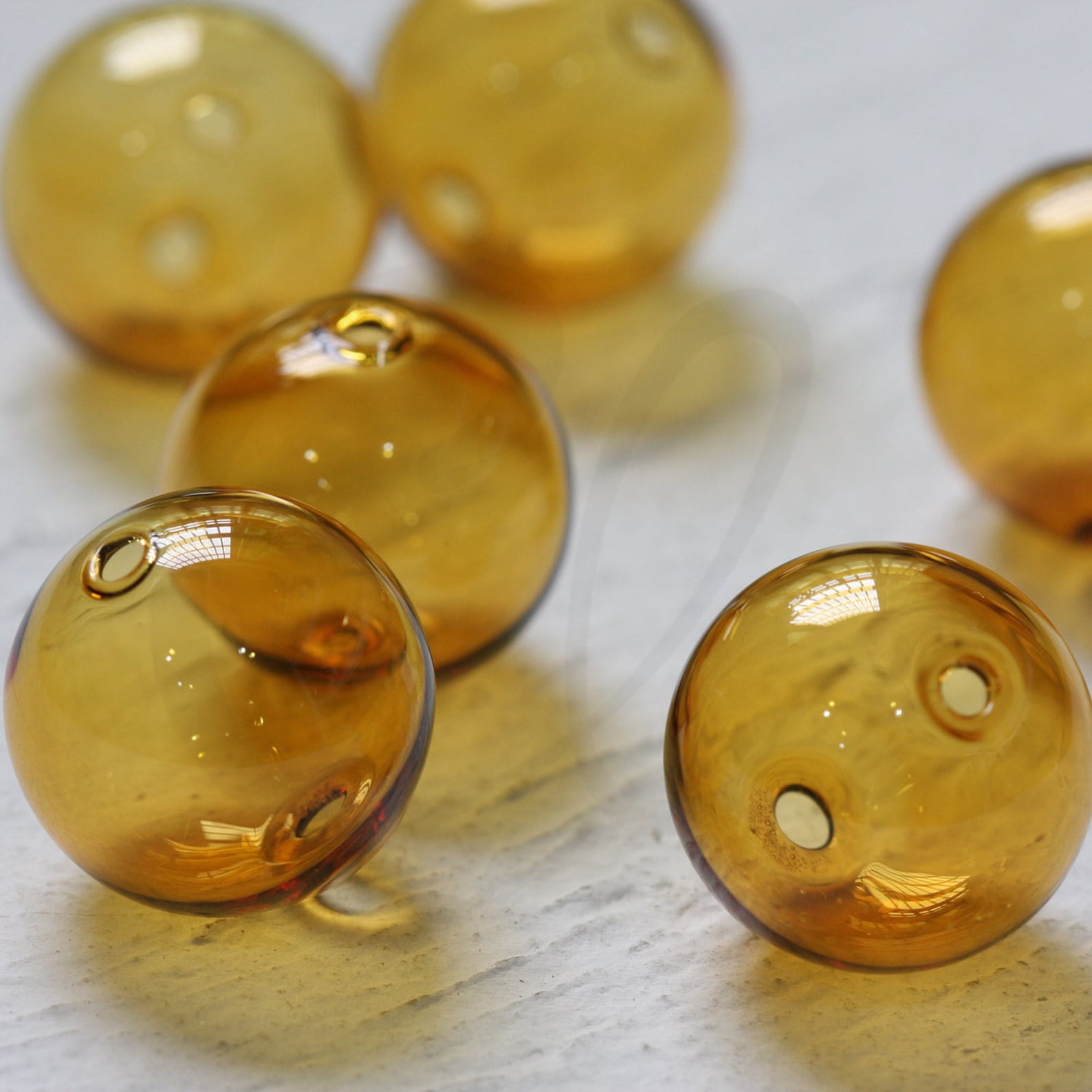 4 Pieces Hand Blown Hollow Glass Beads With Regular 2 Holes - Etsy