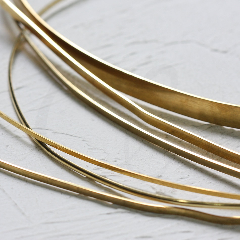 One Meter (3.28 Feet) Half-hard Raw Brass Wrapping Wire - Flat Wire - Etsy