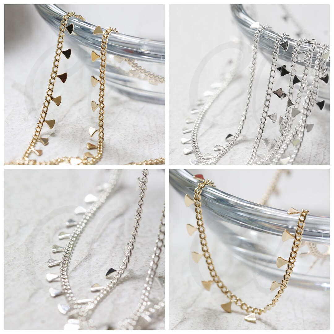 One Foot Premium Plated Brass Chain - Oval With Fan 3mm (4469C-#2) - Etsy