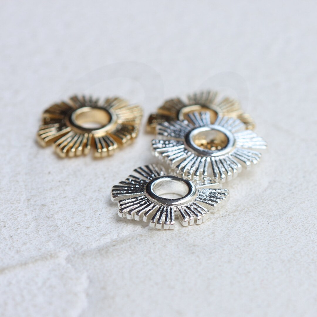 One Piece Solid Brass Spacer - Big Hole Flower 15mm (4745C) - Etsy