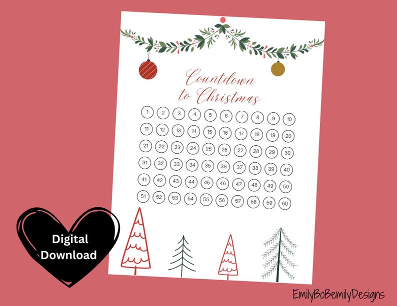 60 Days to Christmas Countdown - Etsy