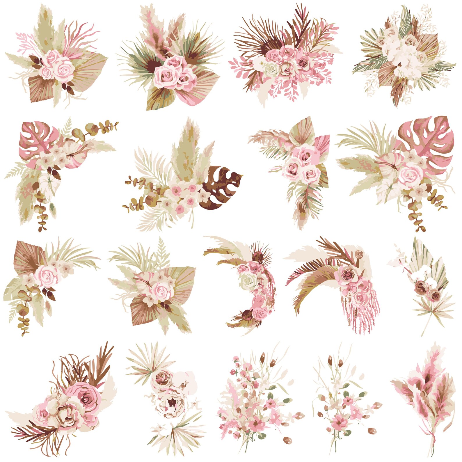 Boho Flower SVG Bundle, Boho Flower Png, Boho Flower Vector, Boho ...