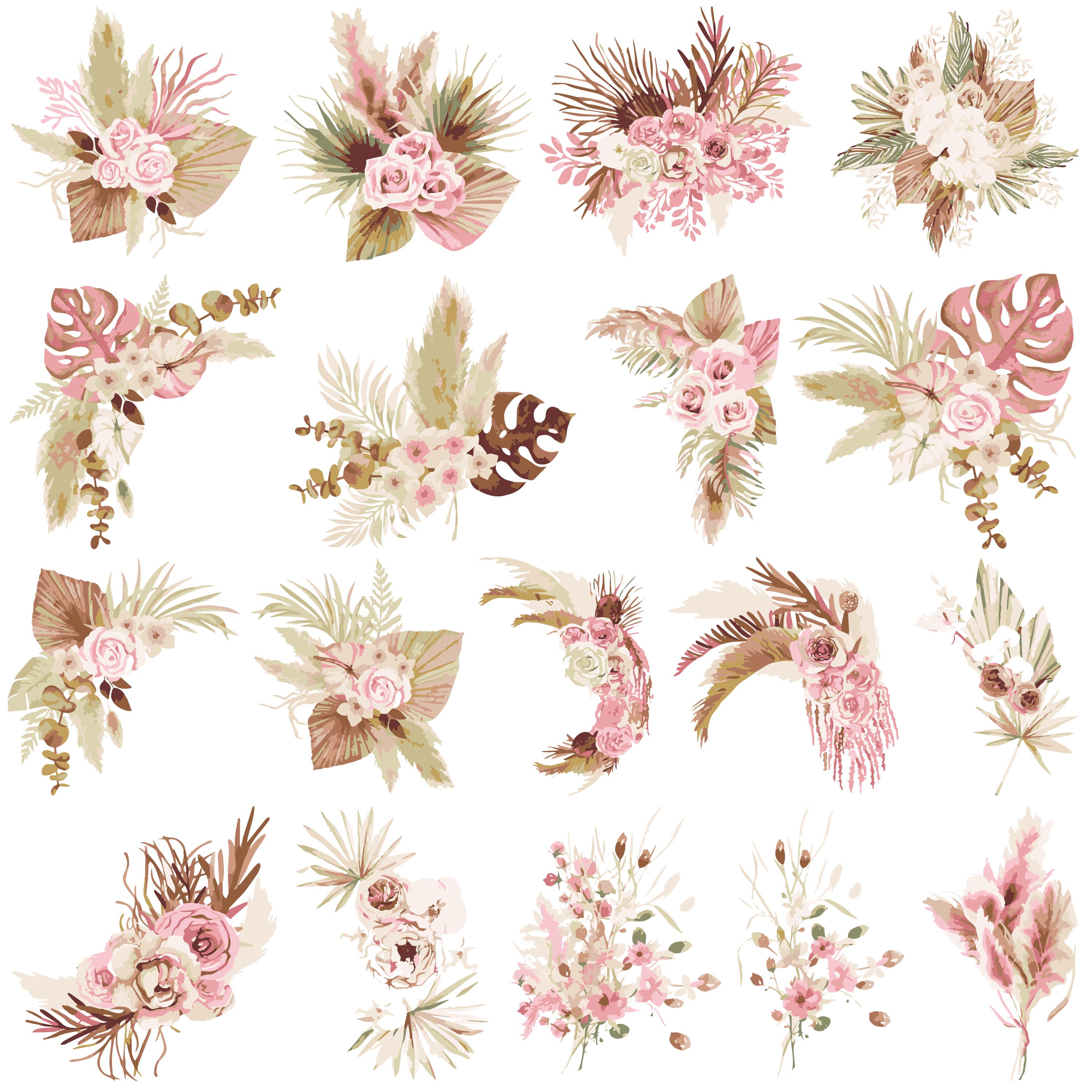 Boho Flower SVG Bundle, Boho Flower Png, Boho Flower Vector, Boho ...