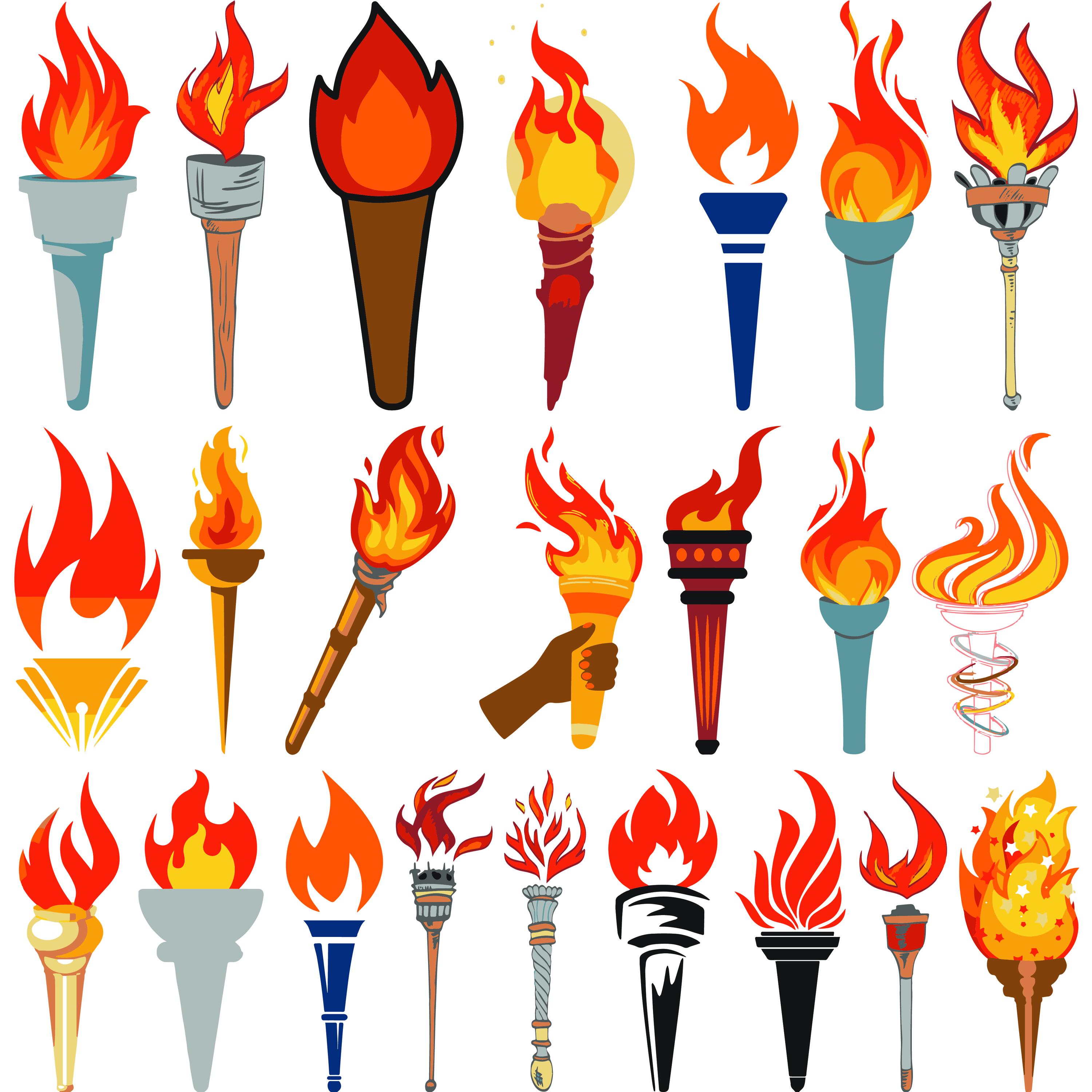 Torch SVG Bundle, Torch Clipart, Torch Silhouette, Burning Torch Svg ...