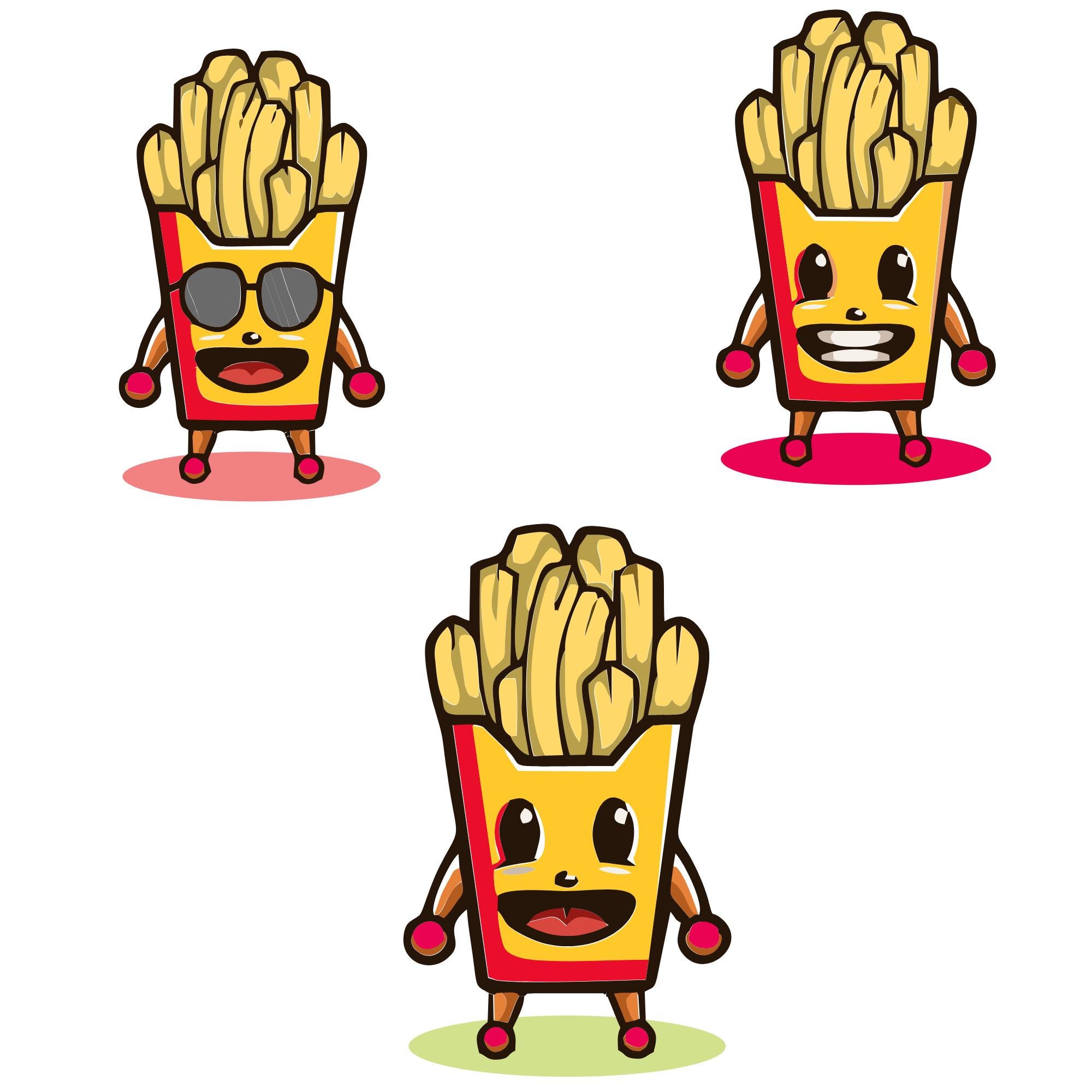French Fries Svg Bundle, French Fries Clipart, Food Vector, Fries Decal ...