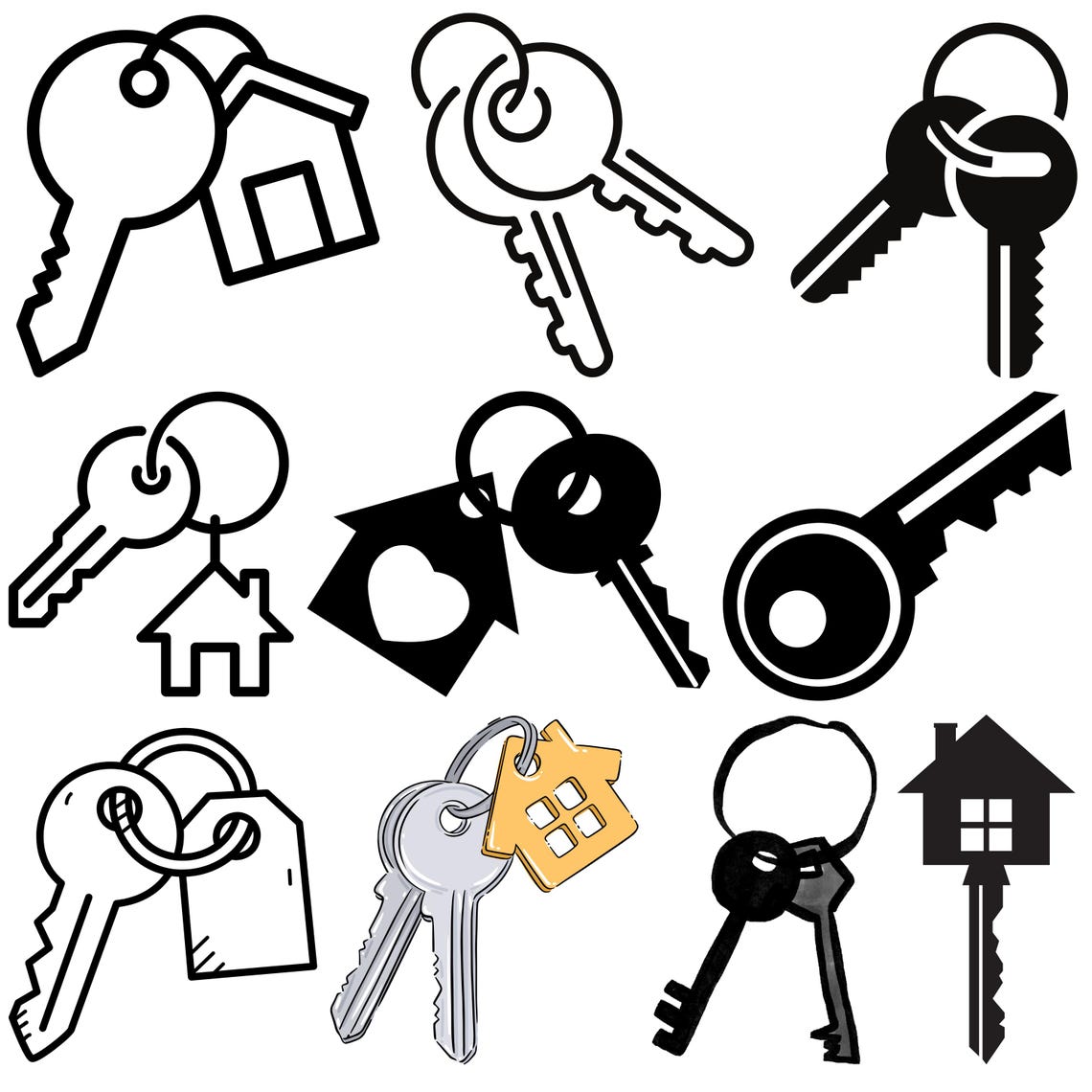 House Key SVG, Keys Clipart, Keys Svg Bundle, House Keys Cricut, Key ...