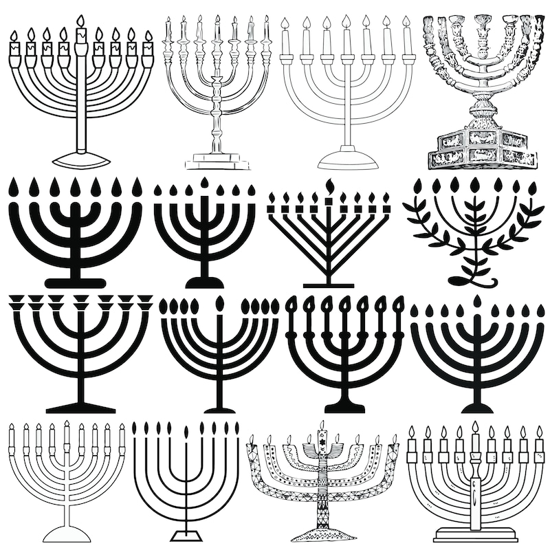 Menorah Clipart - Etsy