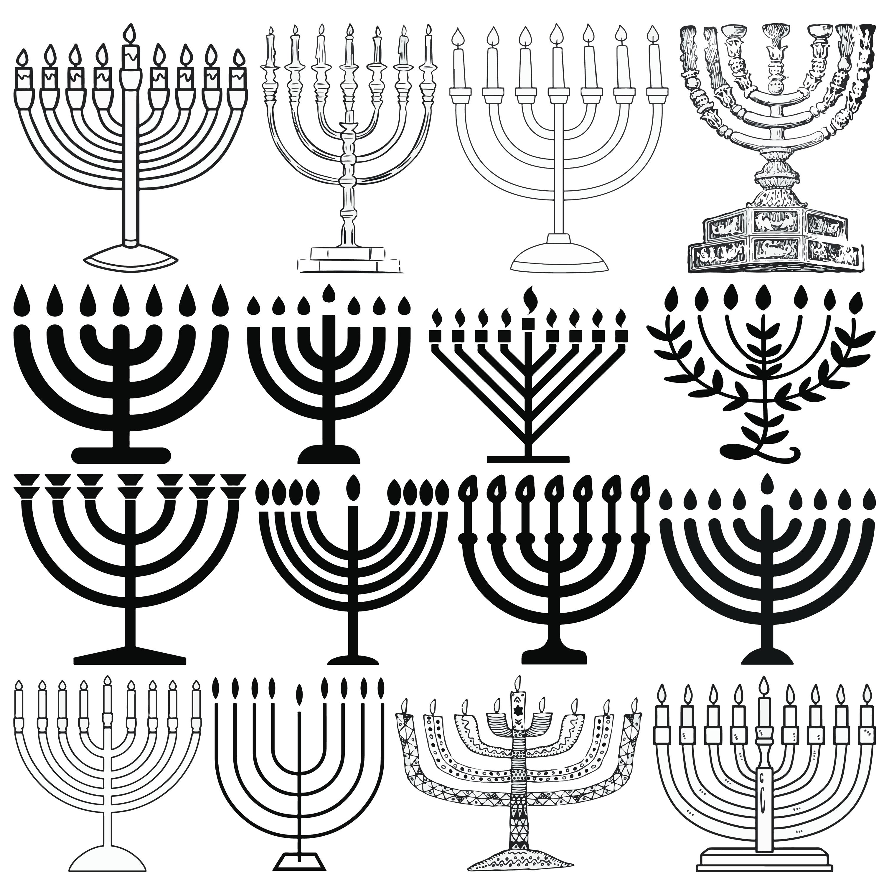 Menorah SVG Bundle, Menorah Eps, Menorah Vector, Menorah Clipart ...