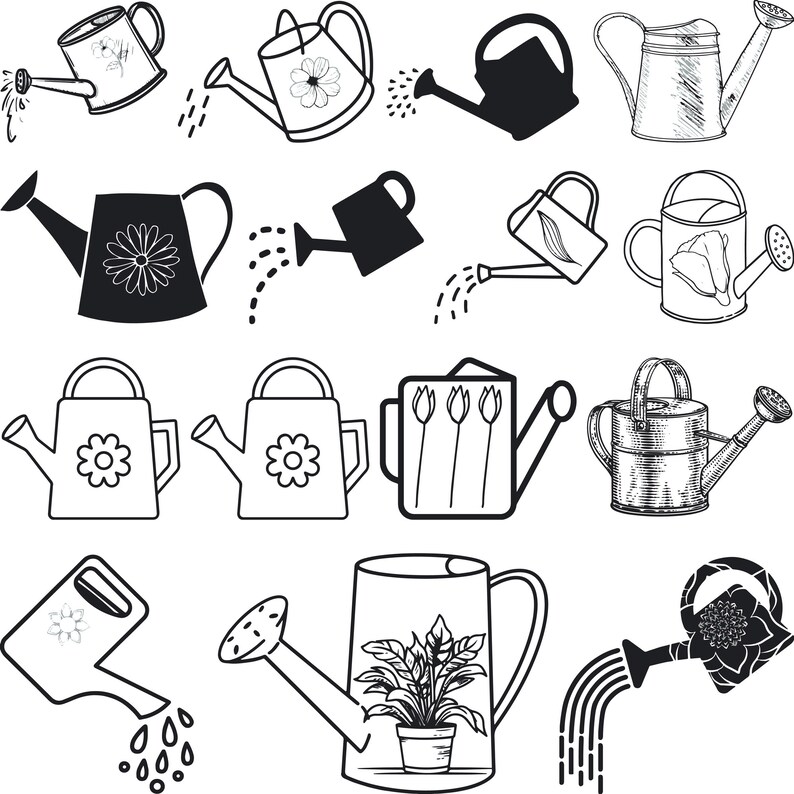 Watering Can Svg, Water Svg, Silhouette, Watering Can Png, Gardening ...