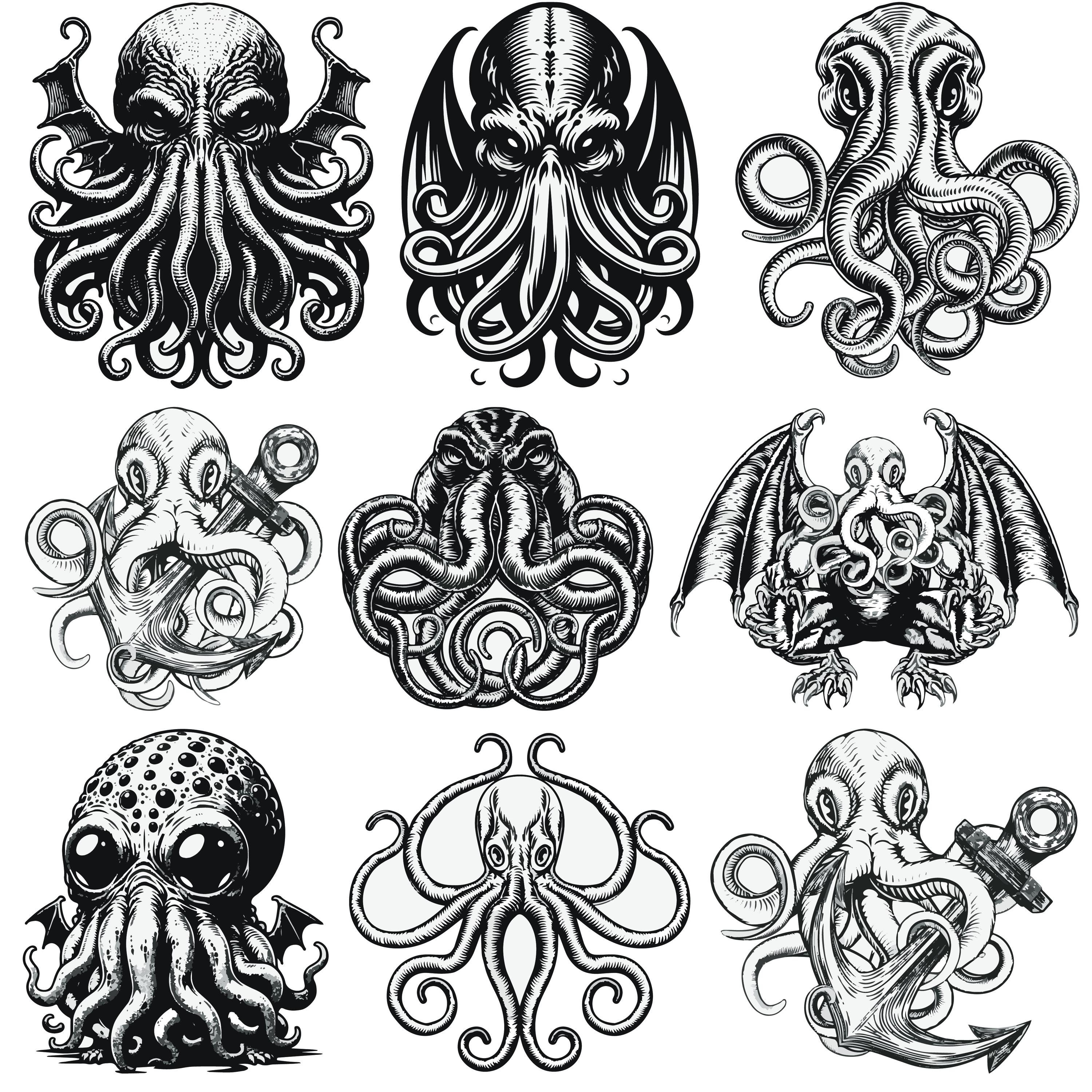 Cthulhu SVG Bundle, Cthulhu Vector, Cthulhu Outline, Cthulhu Clipart ...