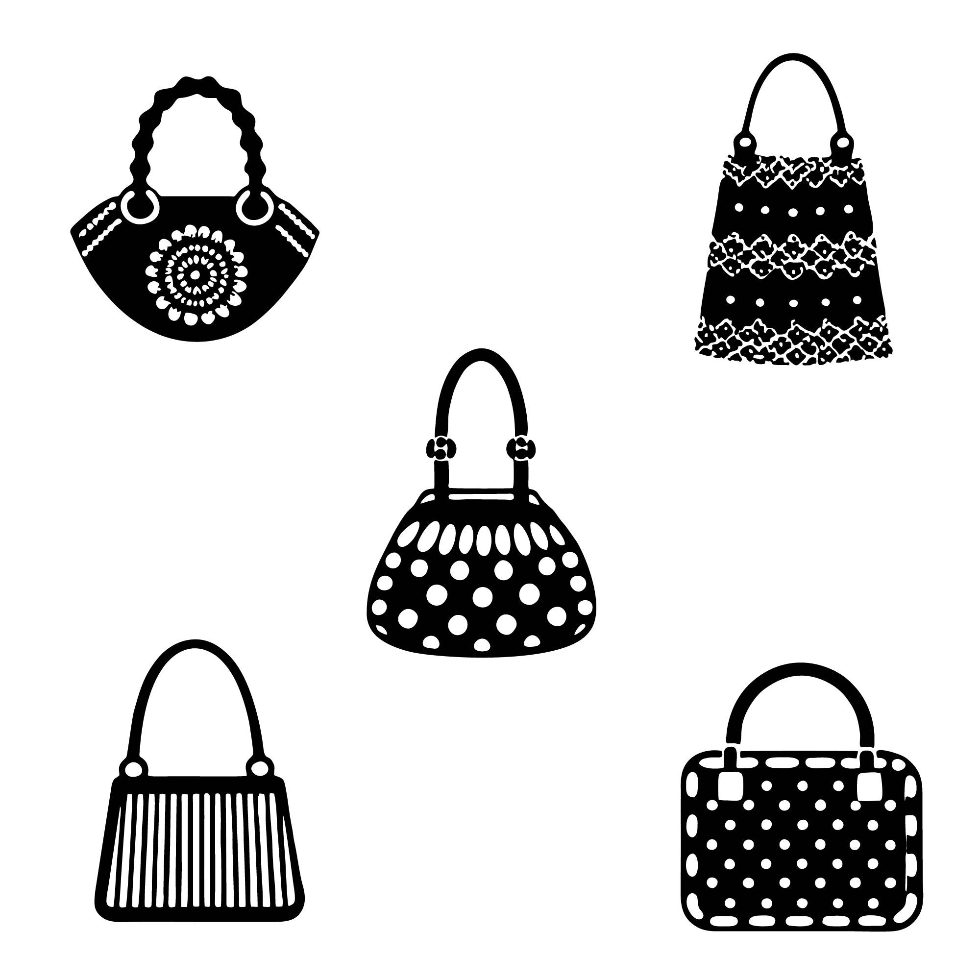 Handbag Svg Bundle, Handbag Clipart for Cricut, Purse Silhouette ...