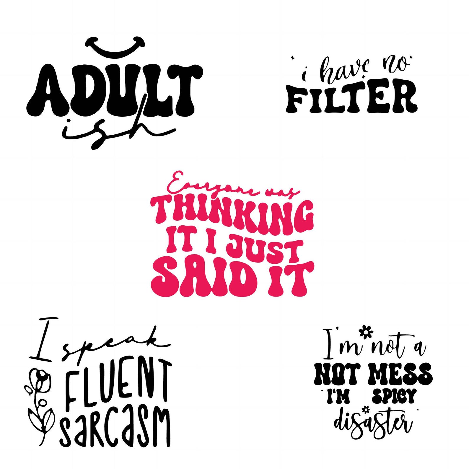 Sarcasm Svg Bundle, Sarcasm Clipart for Cricut, Sarcasm Silhouette ...
