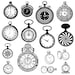 Pocket Watch Svg Bundle, Vintage Pocket Watch Clipart, Pocket Watch ...