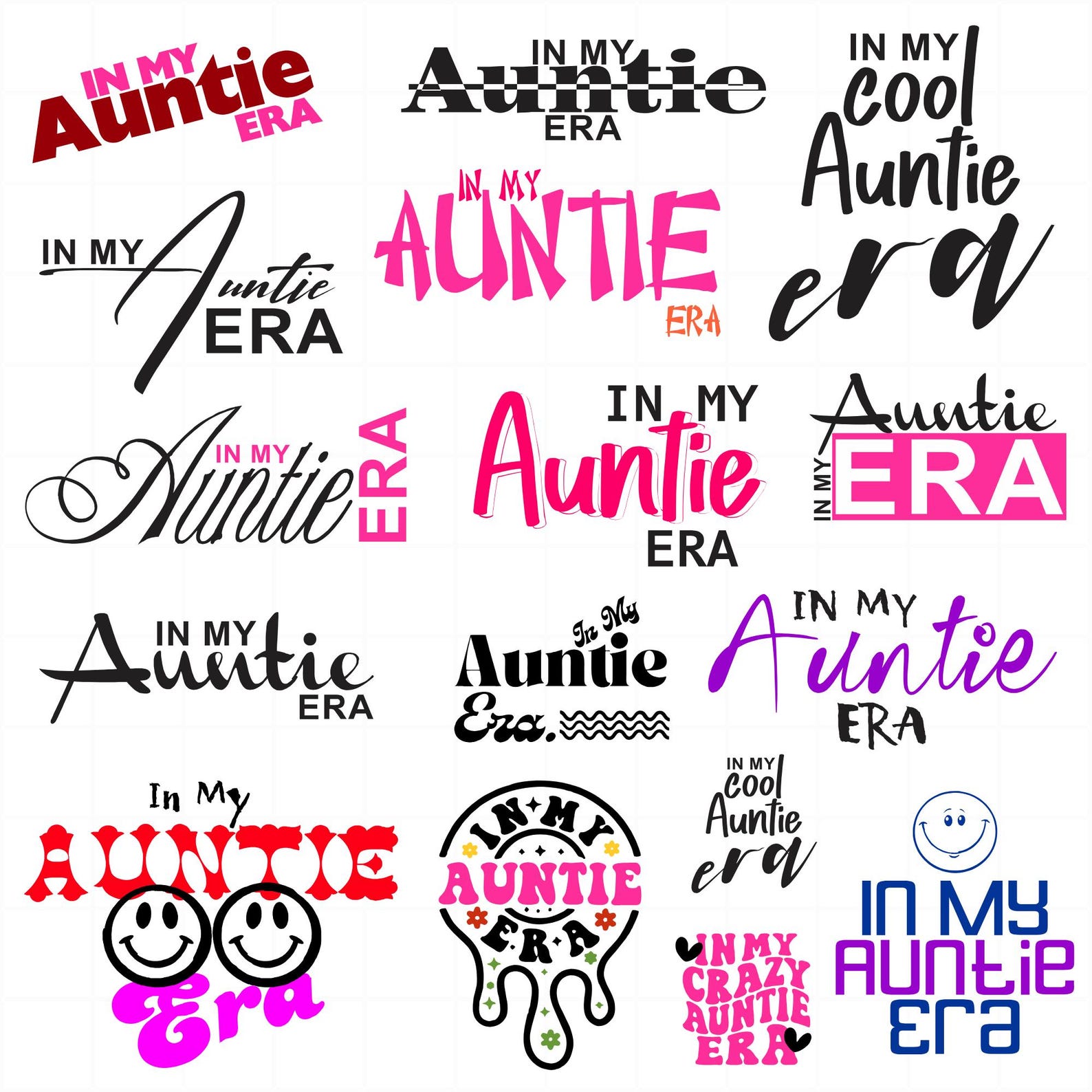 In My Auntie Era Svg Bundle, Aunt Clipart, Auntie Vector, Auntie Era ...