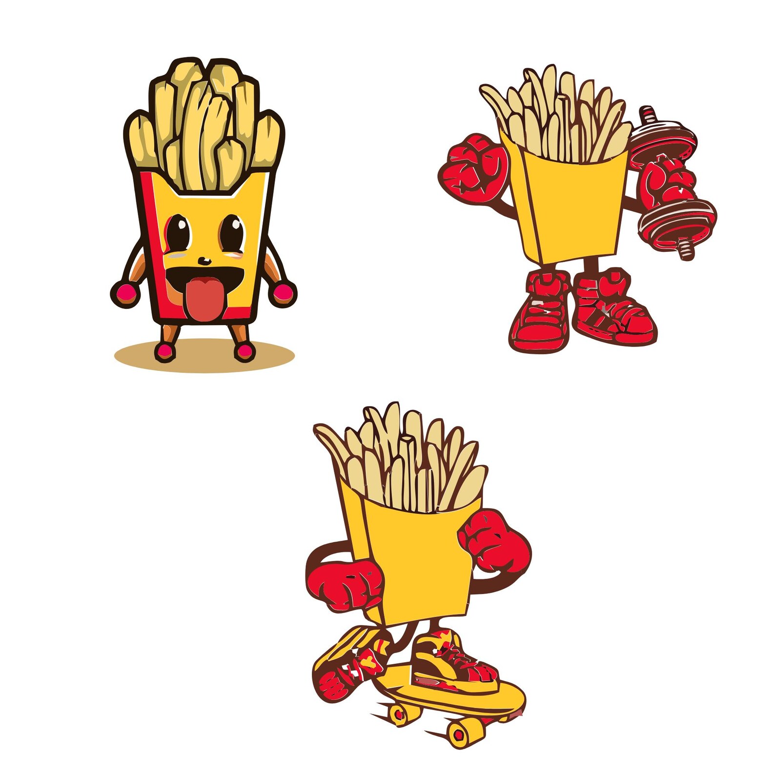 French Fries Svg Bundle, French Fries Clipart, Food Vector, Fries Decal ...