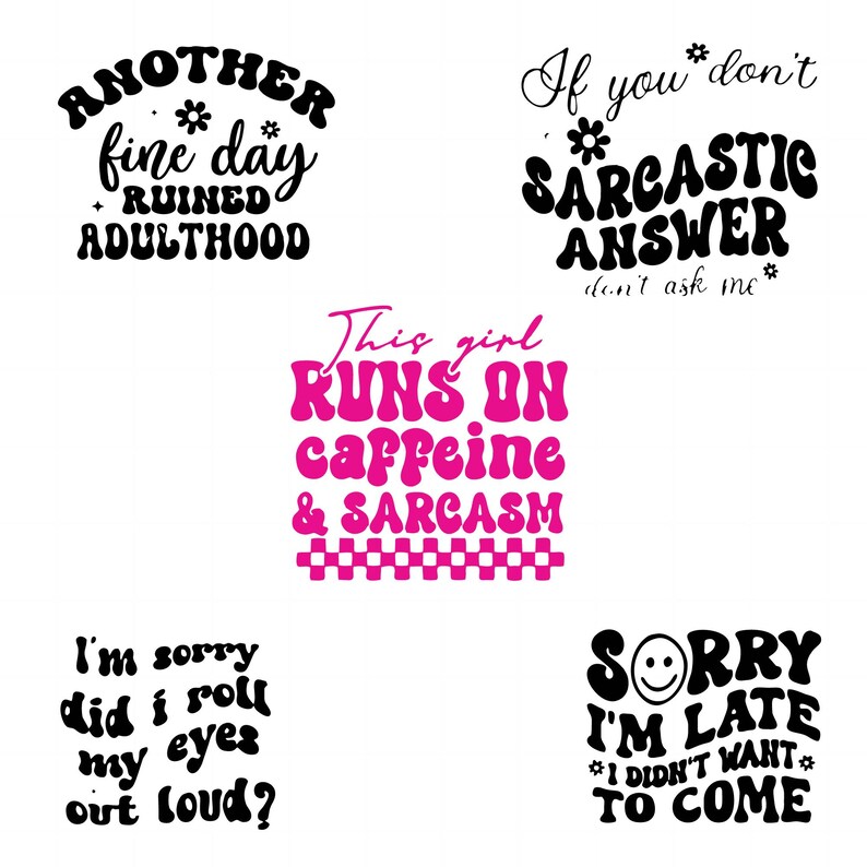 Sarcasm Svg Bundle, Sarcasm Clipart for Cricut, Sarcasm Silhouette ...