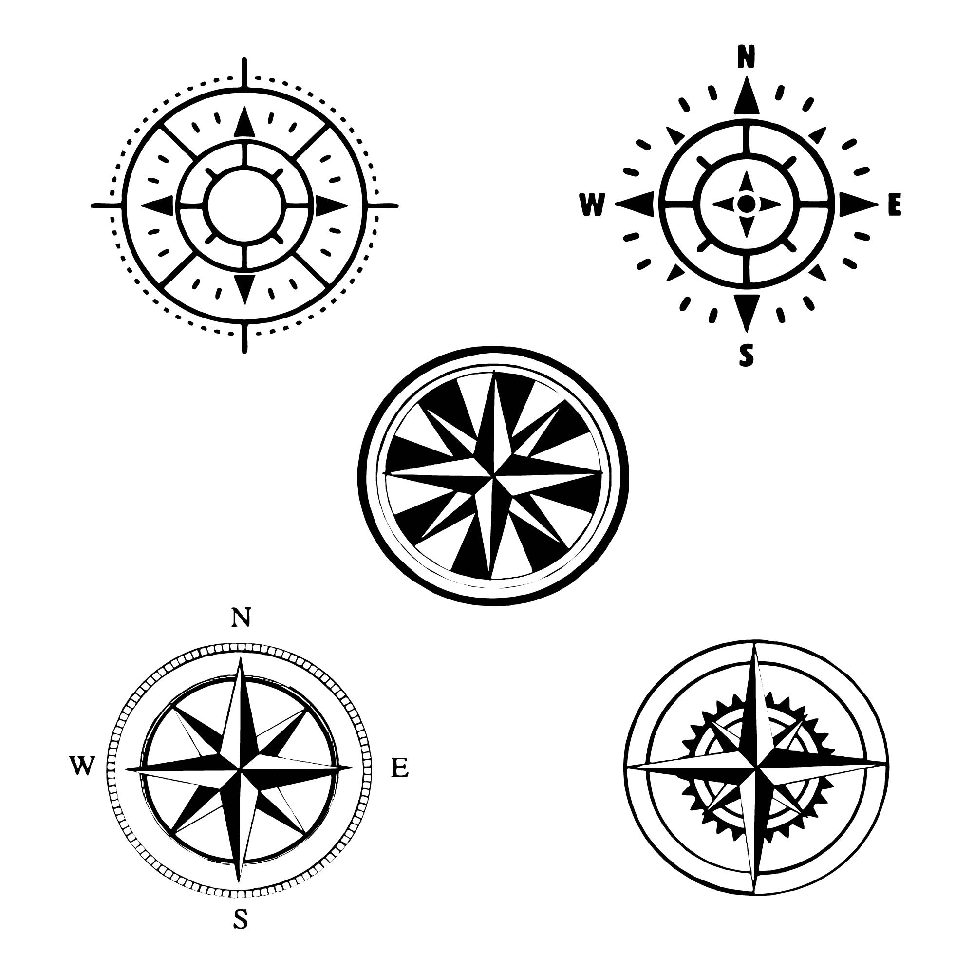 Compass Svg Bundle, Compass Clipart for Cricut, Nautical Silhouette ...