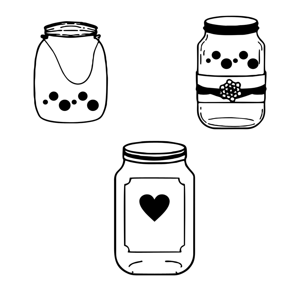 Mason Jar Svg Bundle, Glass Jar Clipart, Kitchen Vector, Mason Jar ...