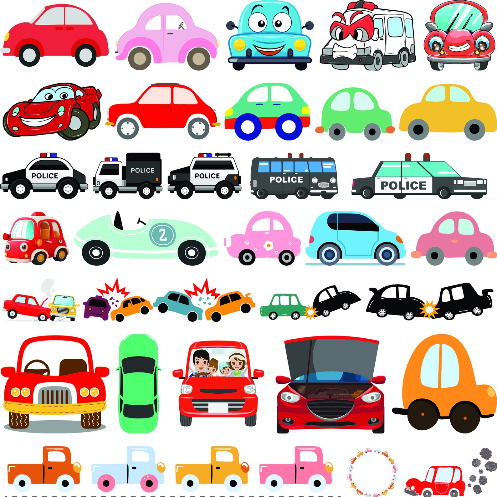 Car SVG Bundle, Car Cut Files Cricut, Race Car Svg, Vehicles Cute Car ...