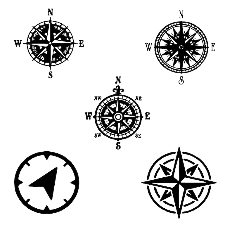Compass Svg Bundle, Compass Clipart for Cricut, Nautical Silhouette ...