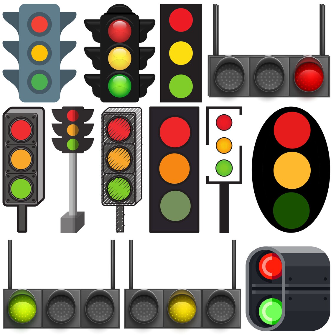 Traffic Light SVG Bundle, Stop Lights Svg,road Sign Svg,traffic Lights ...