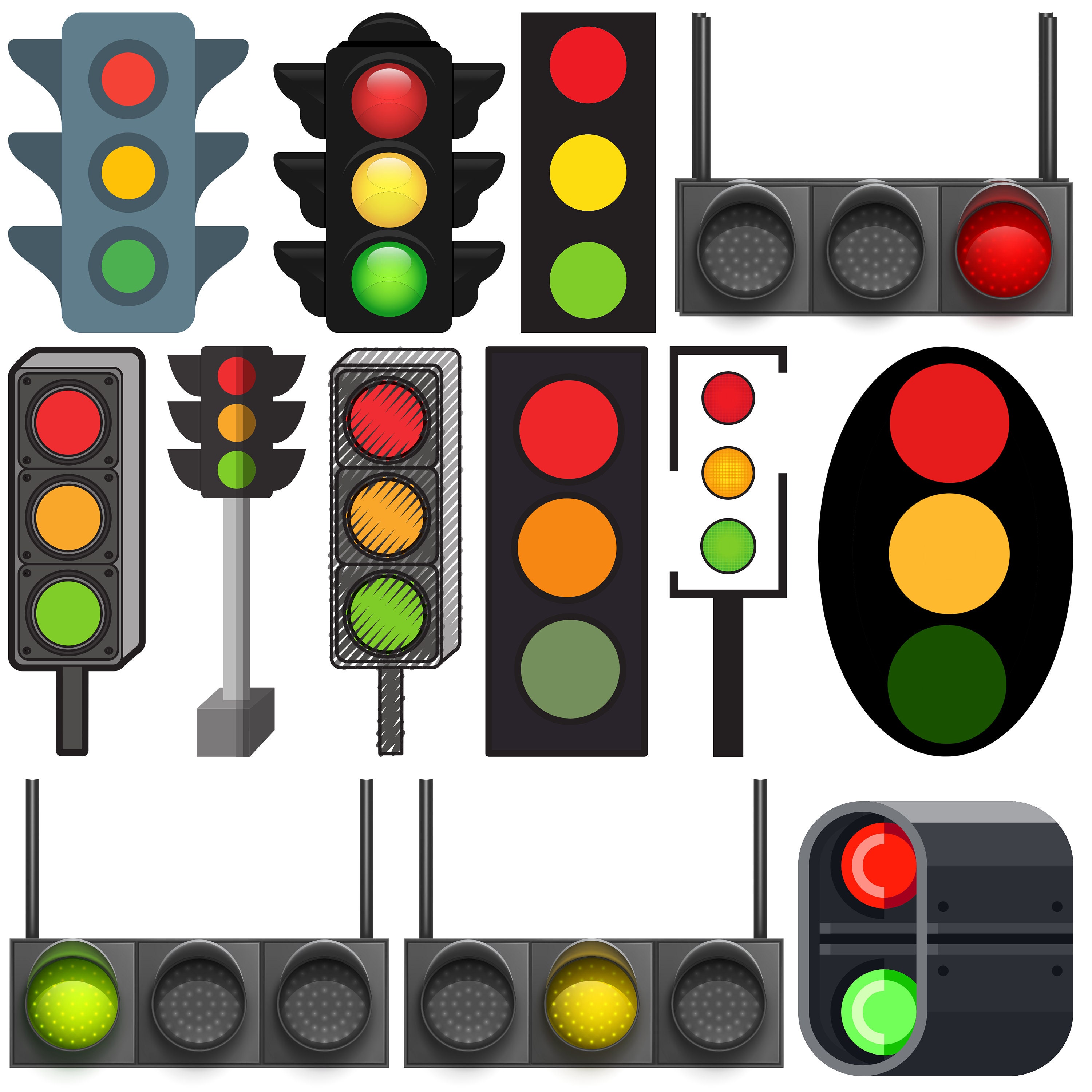 Traffic Light SVG Bundle, Stop Lights Svg,road Sign Svg,traffic Lights ...