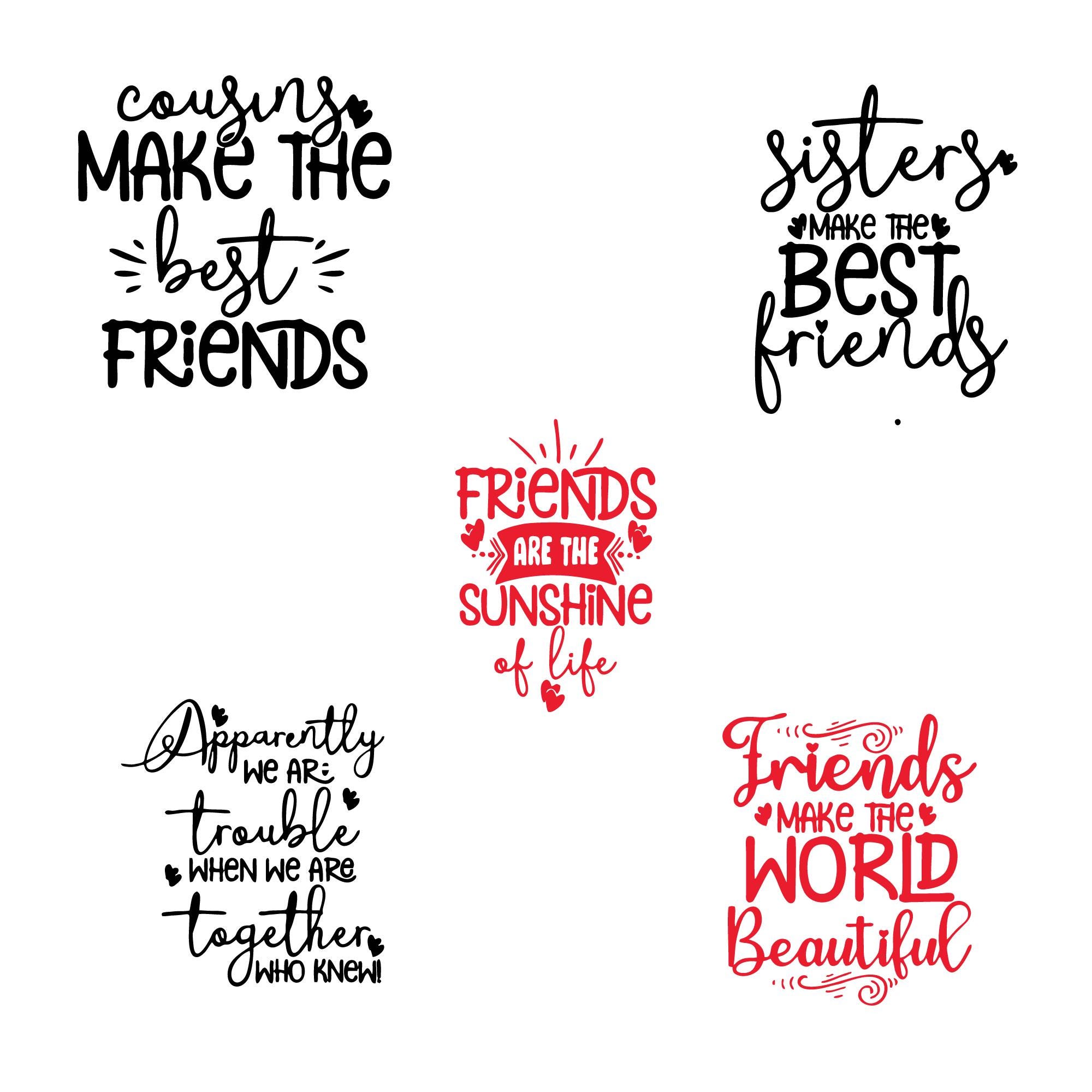 Friends Svg Bundle, Friends Clipart for Cricut, Best Friends Silhouette ...