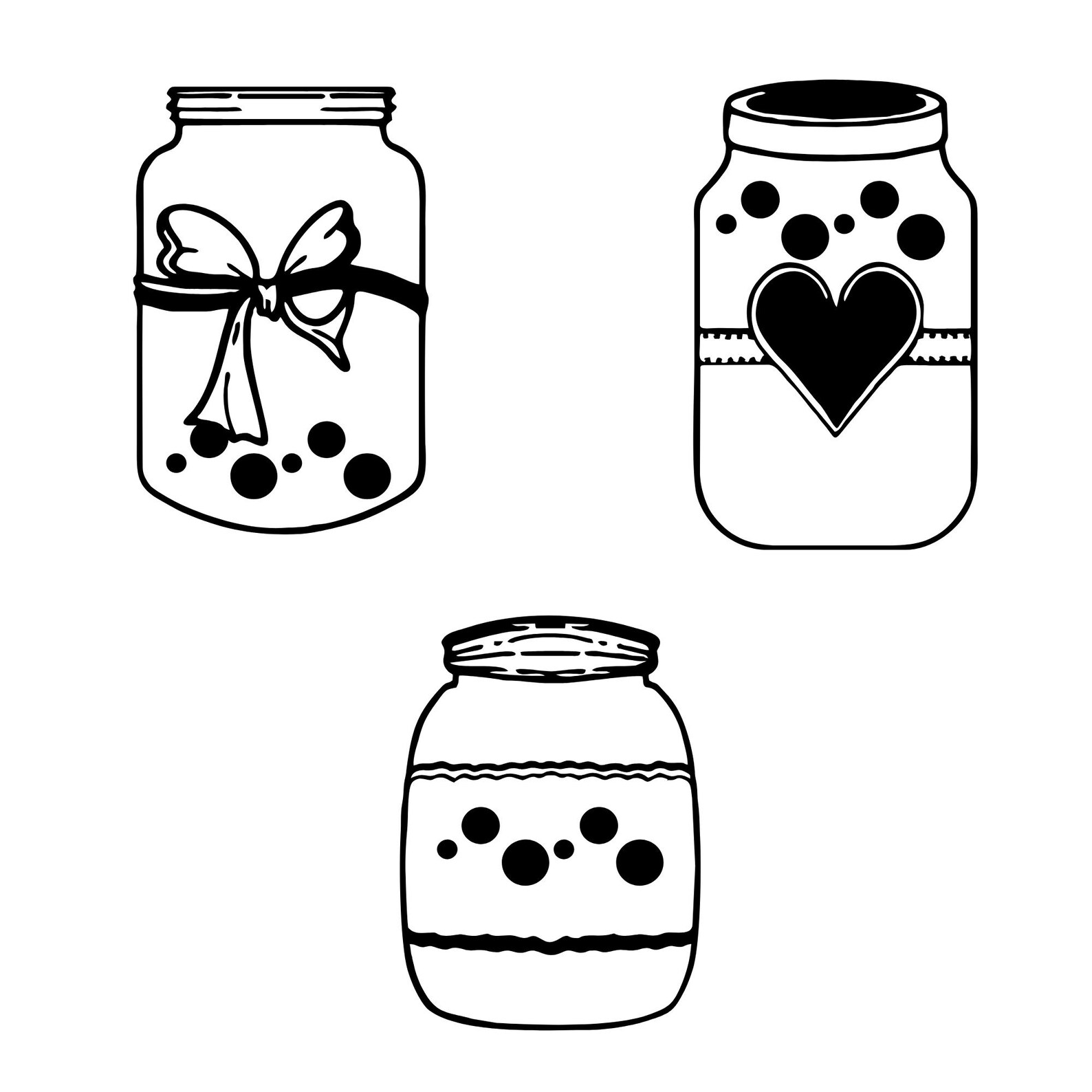 Mason Jar Svg Bundle, Glass Jar Clipart, Kitchen Vector, Mason Jar ...
