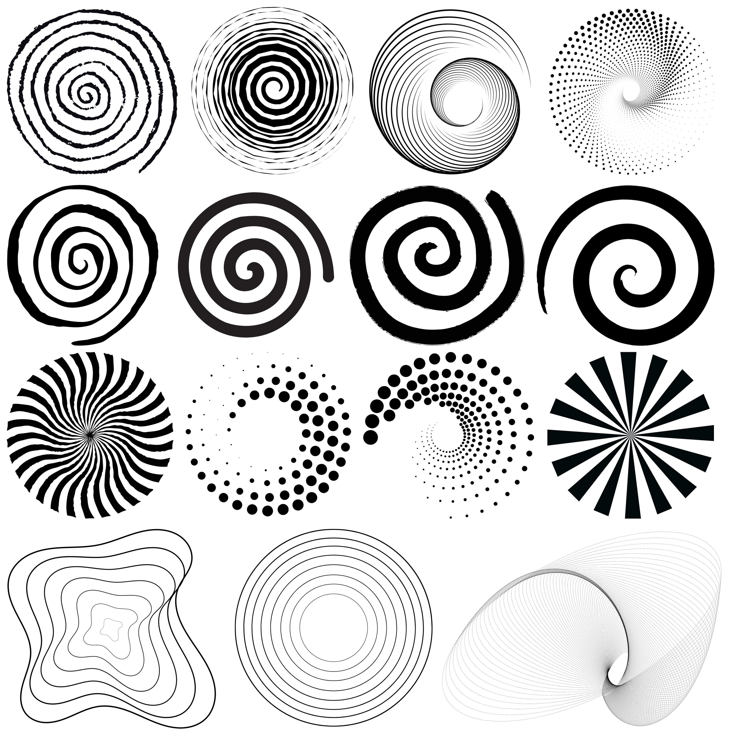 Spiral SVG Bundle, Spiral Clipart, Swirl Svg, Spiral Vector, Hypnotic ...