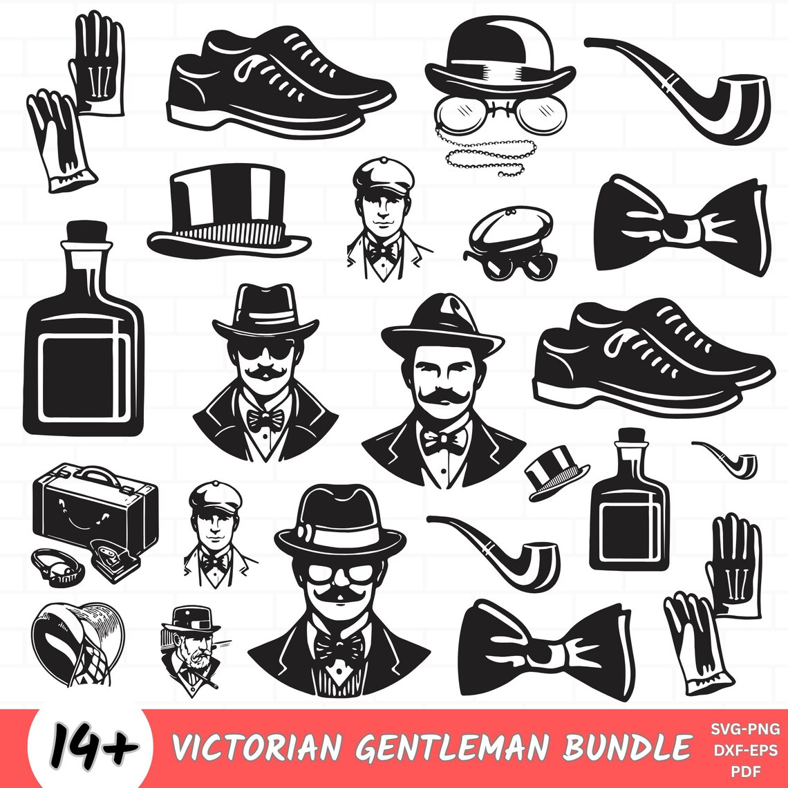 Victorian Gentleman Svg Bundle, Gentleman Vector, Victorian Gentleman ...