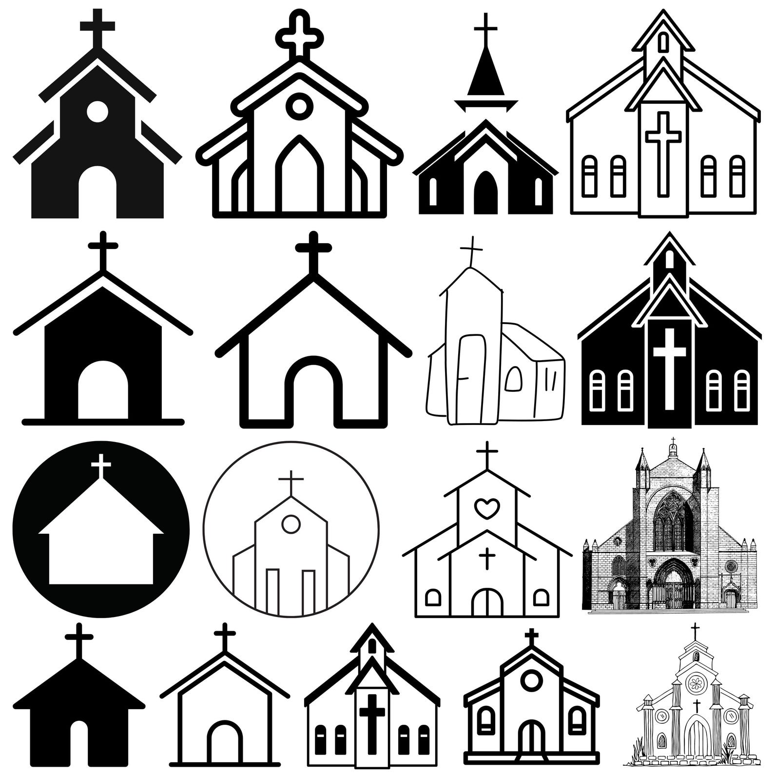 Kirche SVG, Kirche Cricut, Kirche Silhouette, Kirche geschnitten, Datei ...