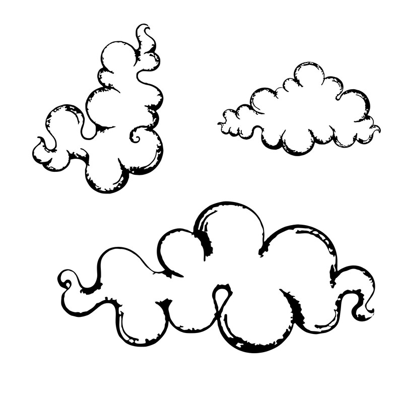 Clouds Svg Bundle, Weather Cloud Clipart, Cloud Vector, Clouds Decal ...