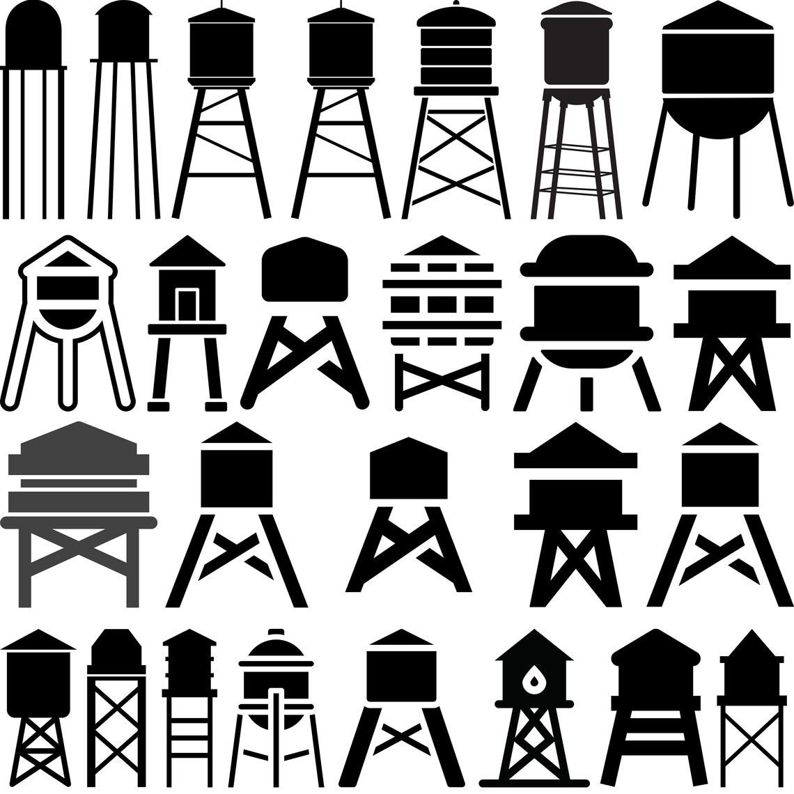 Water Tower SVG, Water Tower Vector, Water Tower Clipart, Water Tower ...