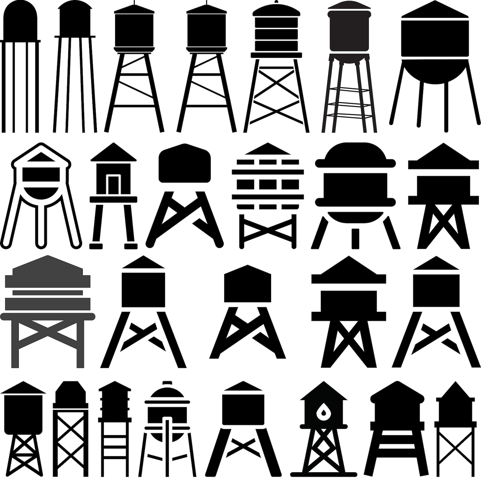 Water Tower SVG, Water Tower Vector, Water Tower Clipart, Water Tower ...