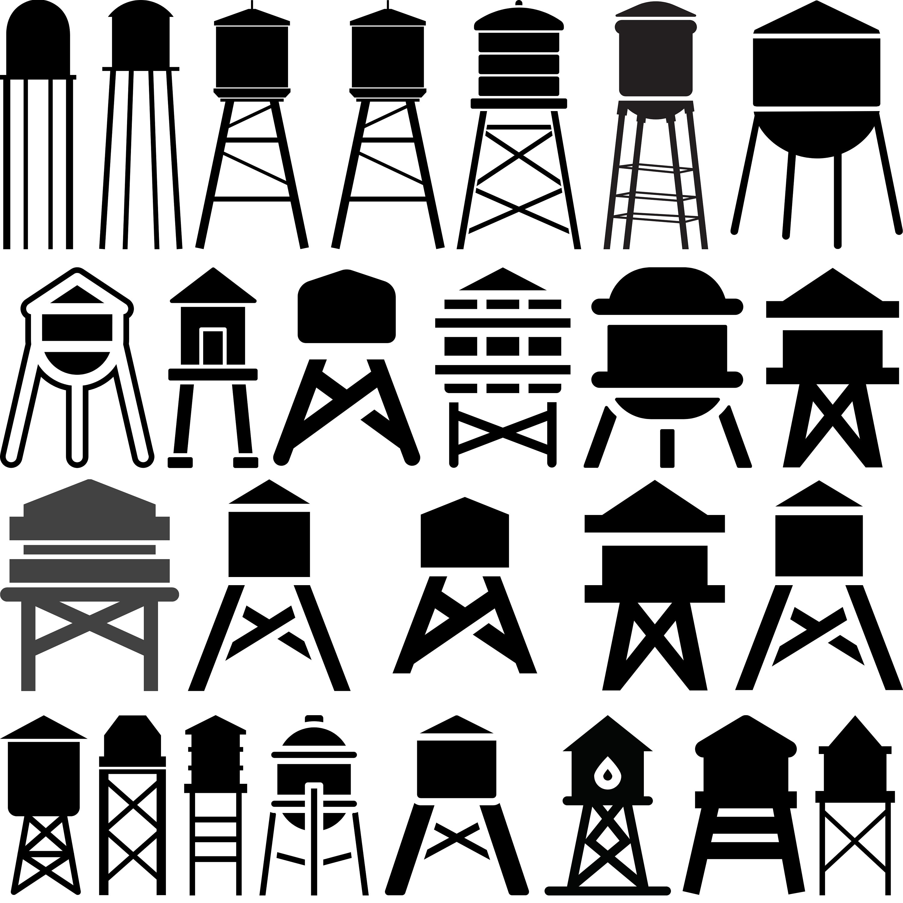 Water Tower SVG, Water Tower Vector, Water Tower Clipart, Water Tower ...