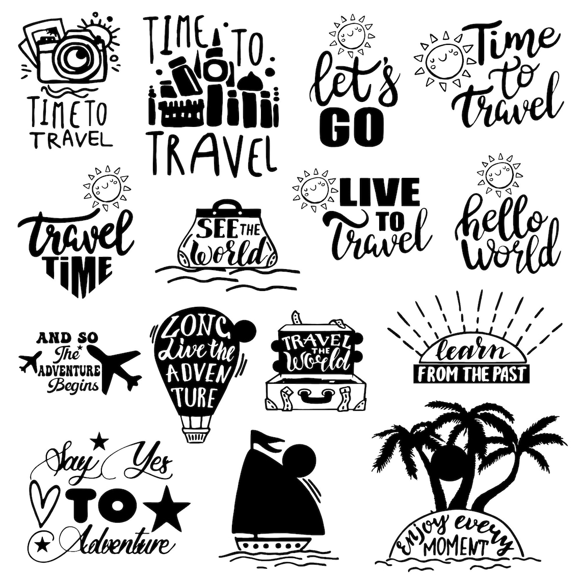 Travel Svg Bundle, Funny Travel Clipart, Traveling Vector, Vacation ...
