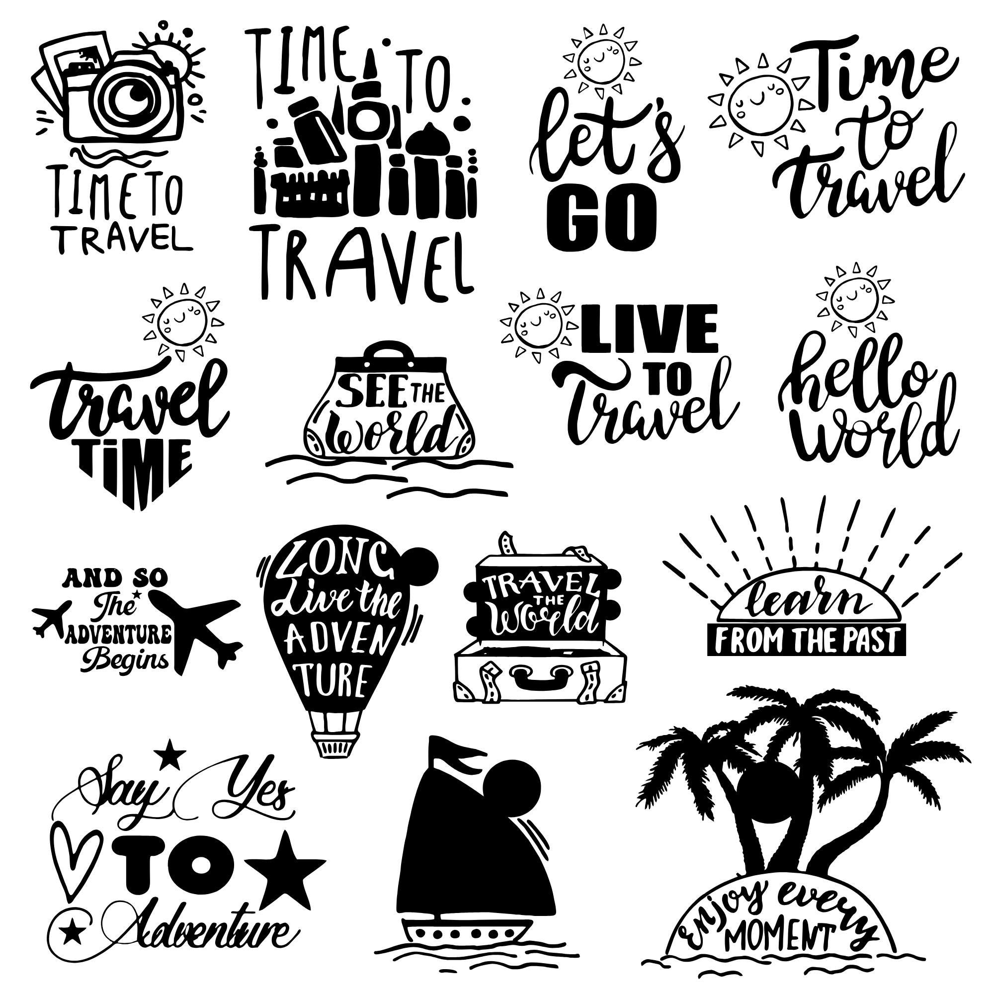 Travel Svg Bundle, Funny Travel Clipart, Traveling Vector, Vacation ...