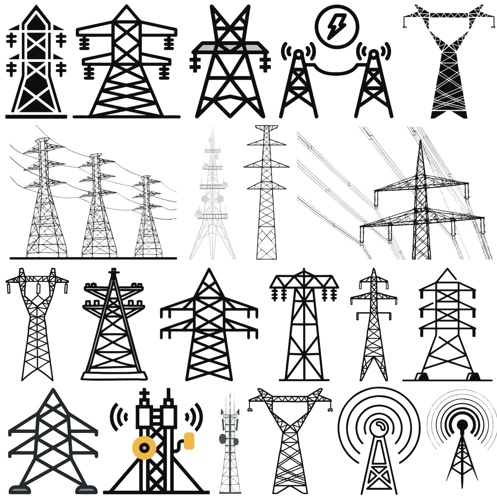 Transmission Tower SVG Bundle, Transmission Tower Png, Wireless Tower ...