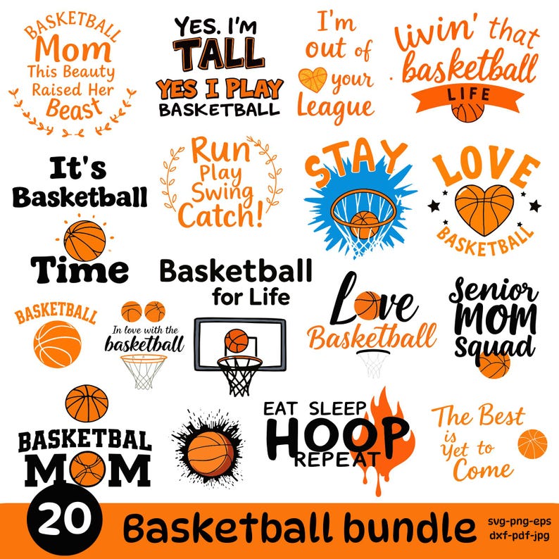 Basketball Bundle Svg - Cheer Svg Files for Cricut - Basketball Mama ...