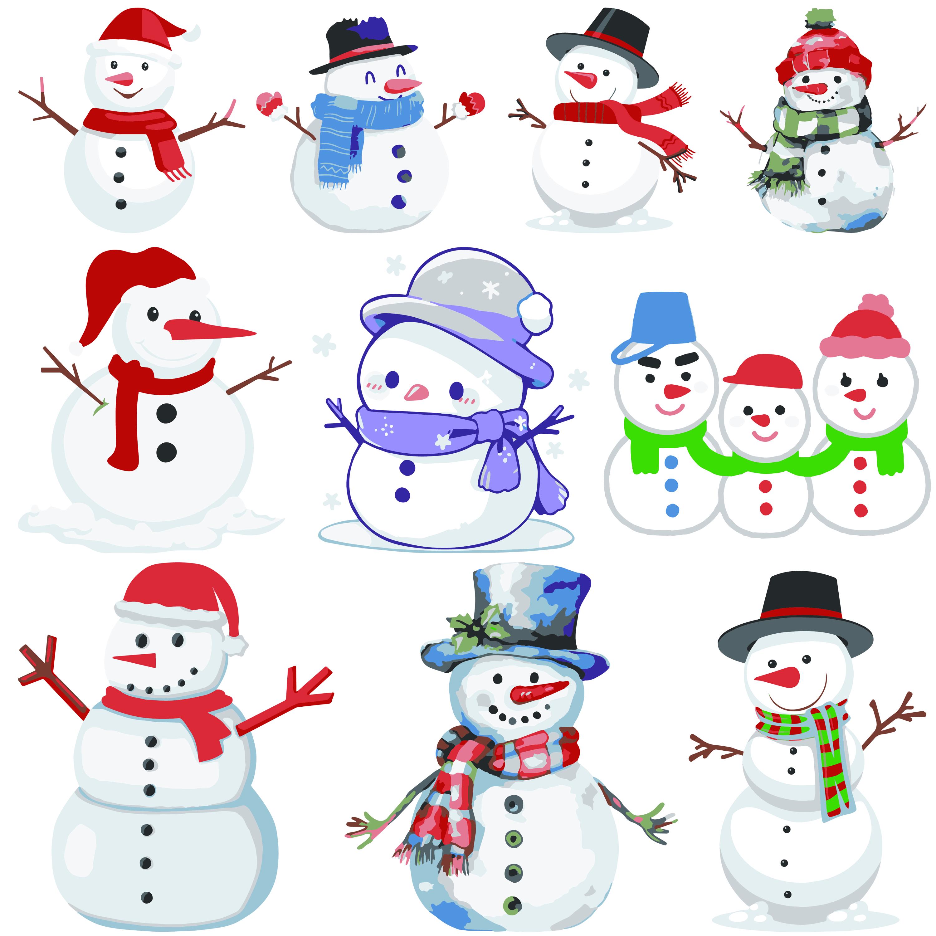 Snowman SVG, Snowman Clipart, Snowman Cut Files, Christmas Clip Art ...
