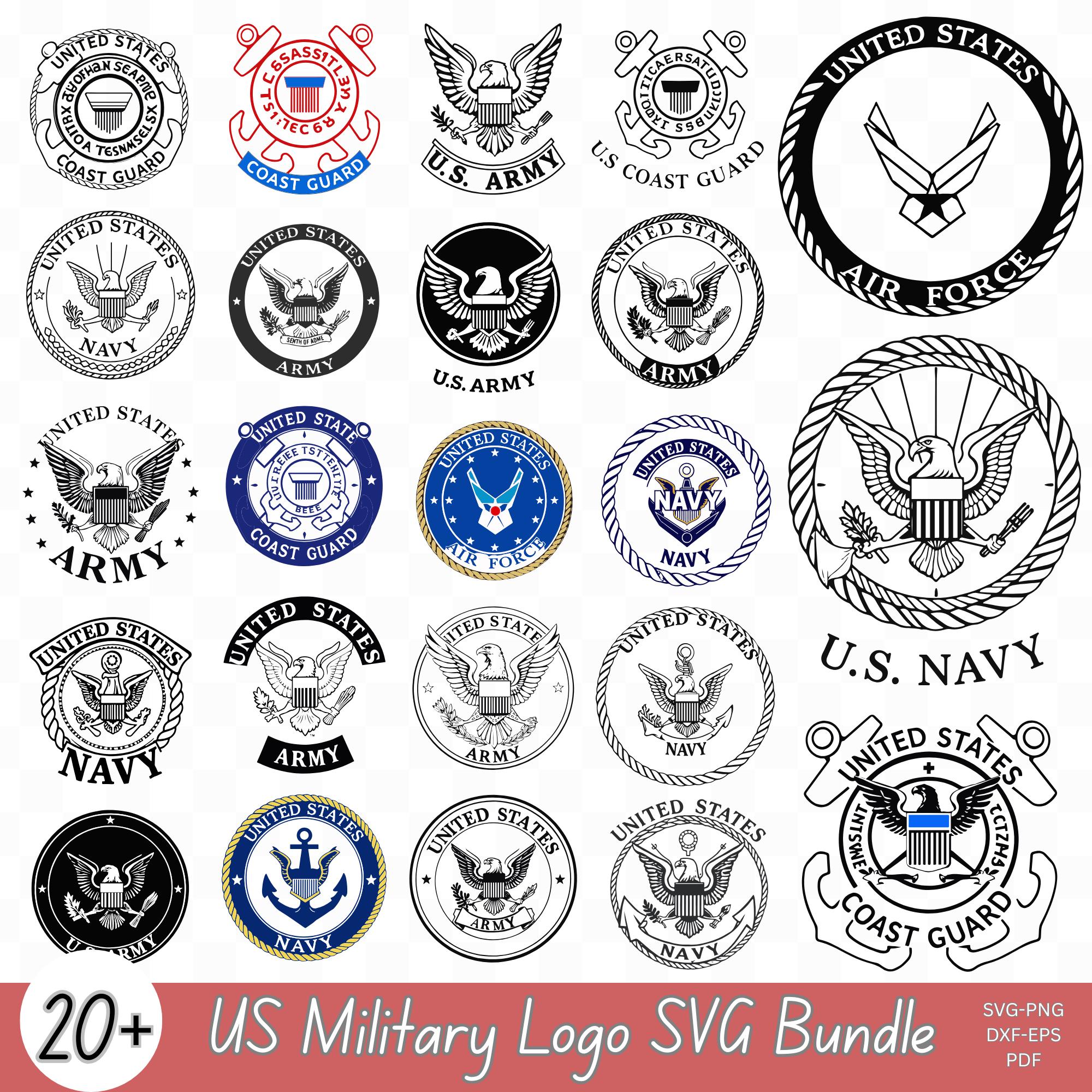US Military Logo SVG Bundle, Navy Svg, Coast Guard Svg, Air Force ...