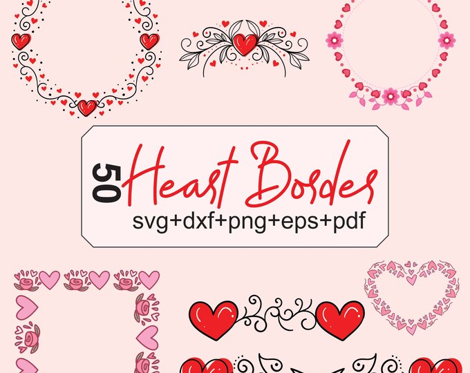 Heart Border Svg Png Heart Logo Design Elements Wedding Heart Svg Swirl ...