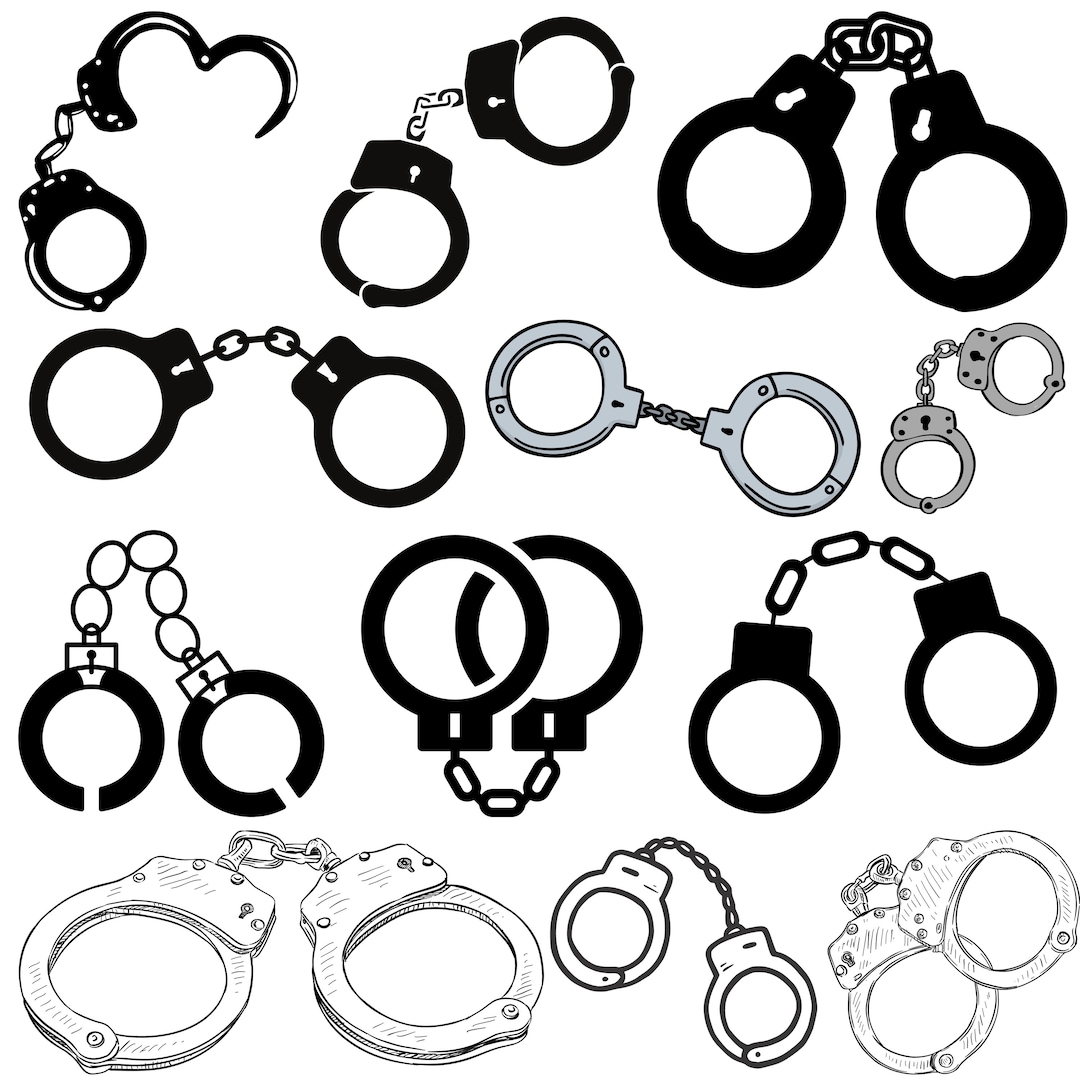 Handcuff SVG Bundle, Handcuff Clipart, Cut File, for Silhouette ...
