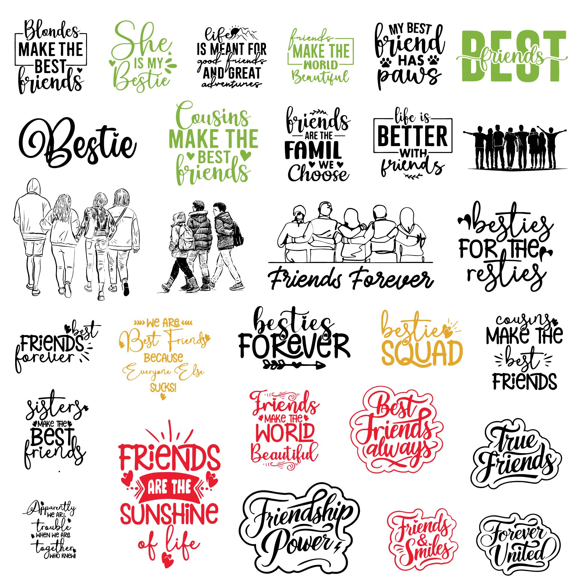 Friends Svg Bundle, Friends Clipart for Cricut, Best Friends Silhouette ...